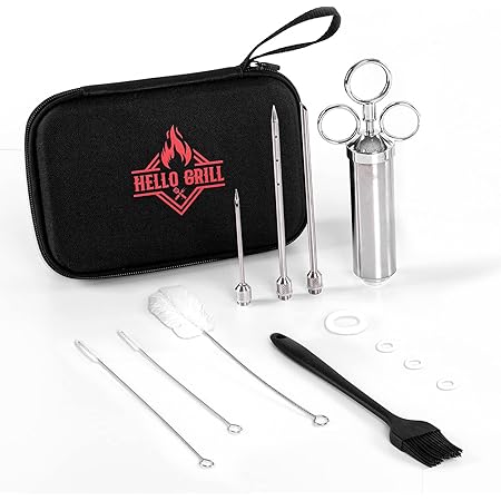 Amazon.com: Hello Grill Meat Injector Syringe Kit - 3 Professional BBQ ...