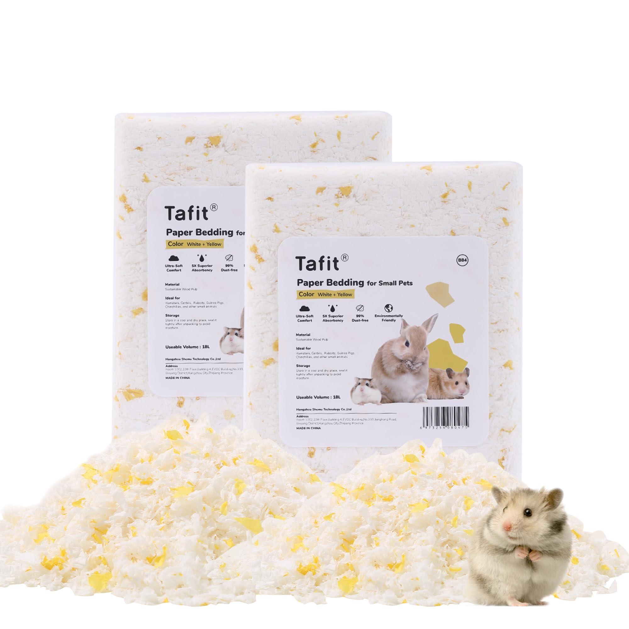 Amazon.com : tafit Dust-Free Soft Natural Paper Hamster Bedding with ...