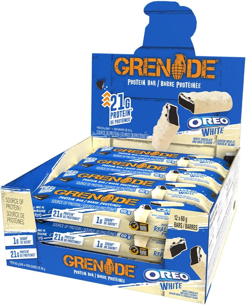 Grenade High Protein, Low Sugar Bar - OREO White, 12 x 60 g : Amazon.ca ...