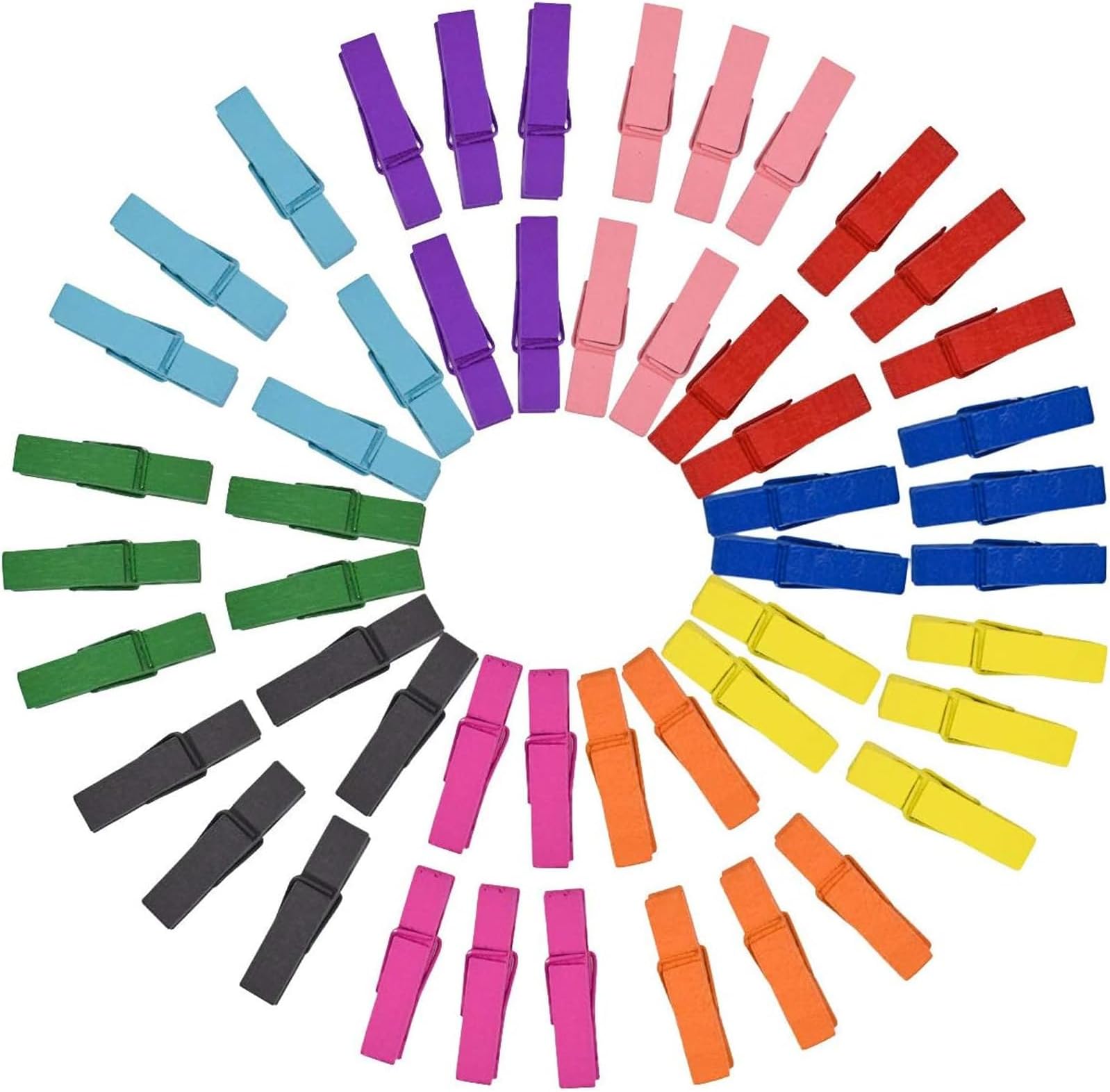 Amazon.com: Z ZICOME 3" Multi Colored Clothespins Wooden Clothes Pins ...