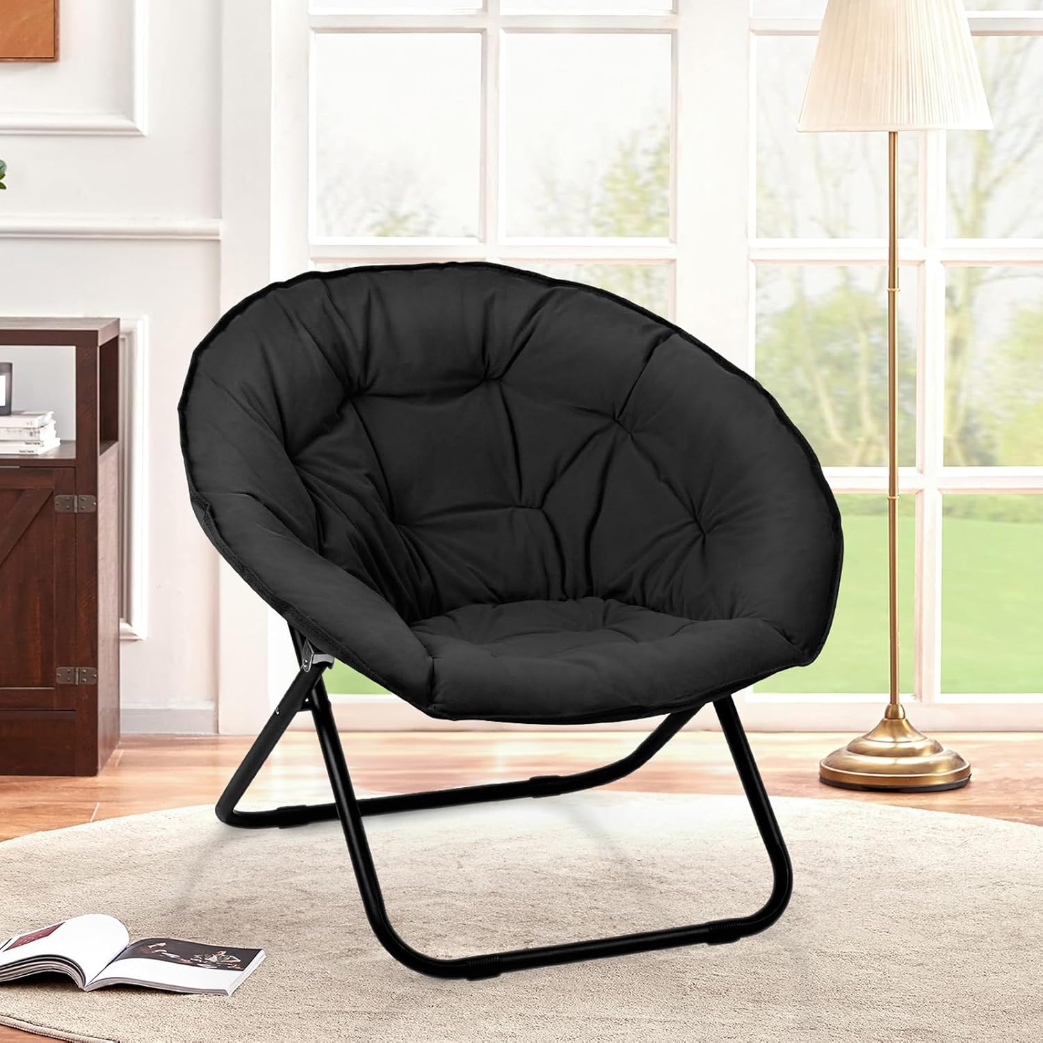 Amazon.com: Grezone Folding Saucer Chair, Oversized Lazy Moon Chair ...