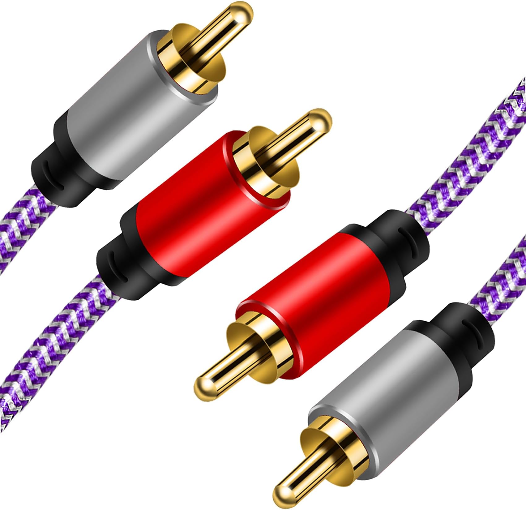 tunghey 2 RCA Cables, 2RCA Male to 2RCA Male Stereo Audio Cable Nylon ...