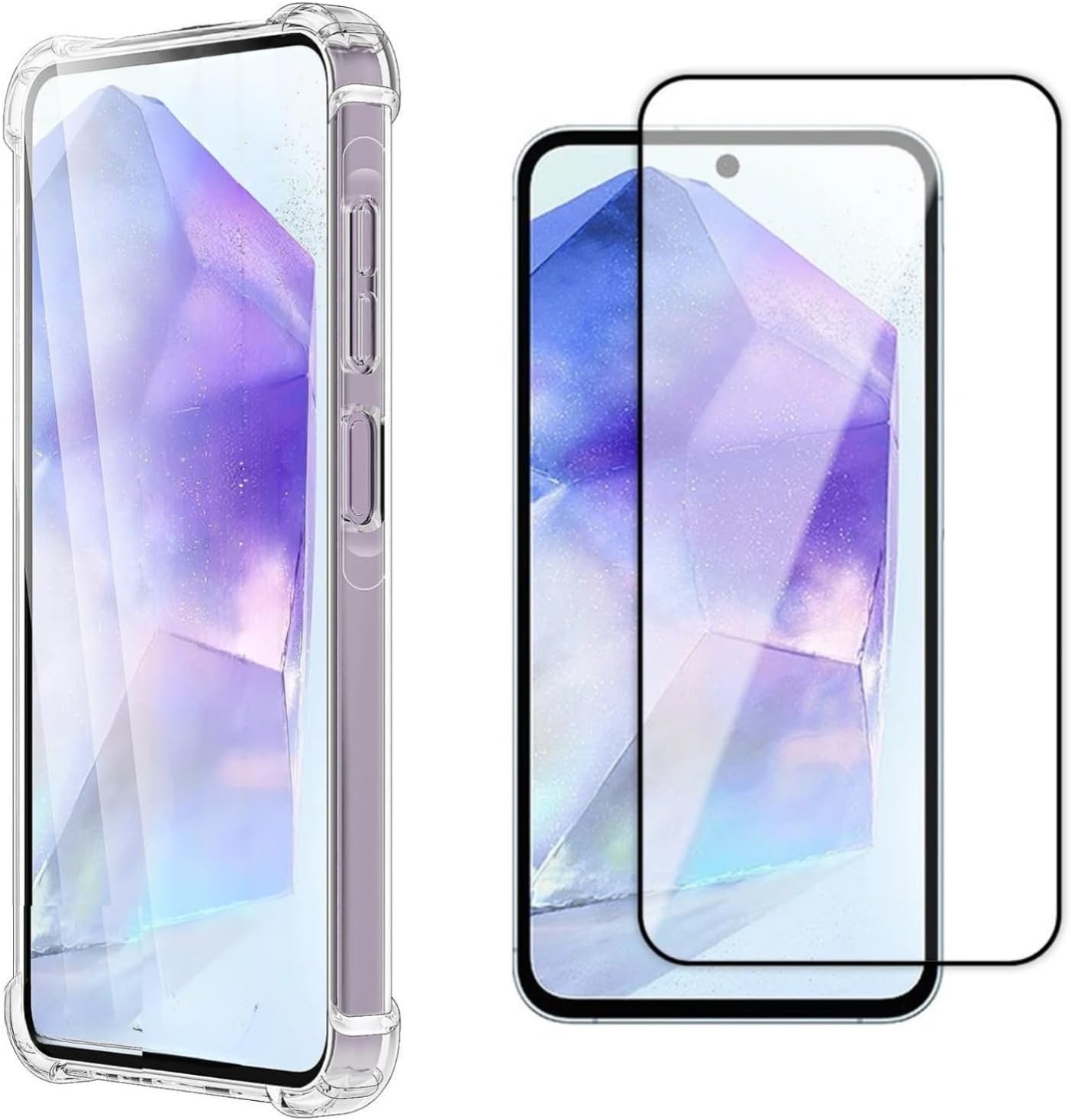 Kit Capa Capinha Para Samsung Galaxy A55 Case Air Anti Impacto Transparente + Pel cula De Vidro ...