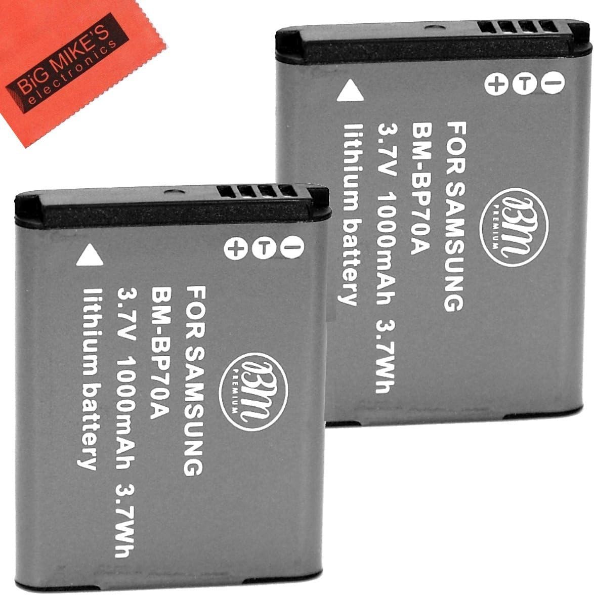 Pack Of 2 BP-70A Batteries for Samsung DV150F ES65 ES70 ES80 MV800 ...