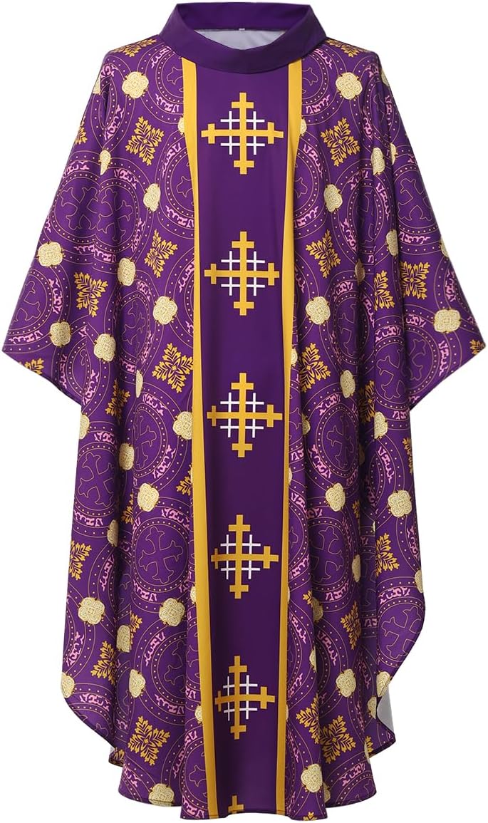 COSDREAMER Unisex Church Vestments Priest Clergy Chasuble Catholic Mass ...