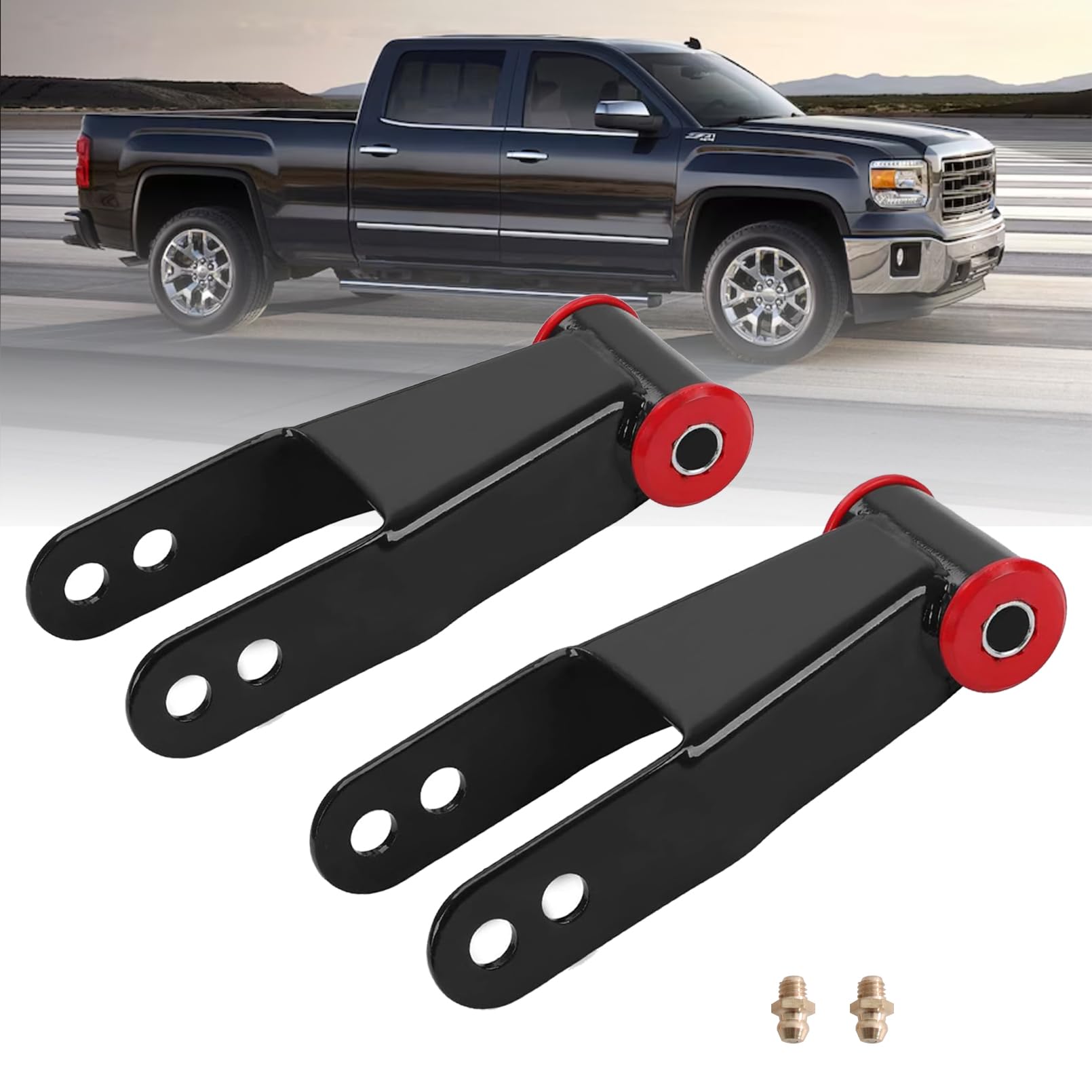 Rear Lowering Kit 2 Inch Lowering Shackle Kit - Rear Drop Suspension ...