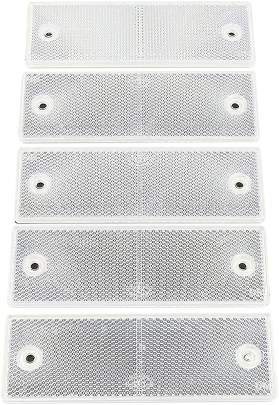 Amazon.com: uxcell 5pcs White Plastic Adhesive Car Reflector Sticker ...