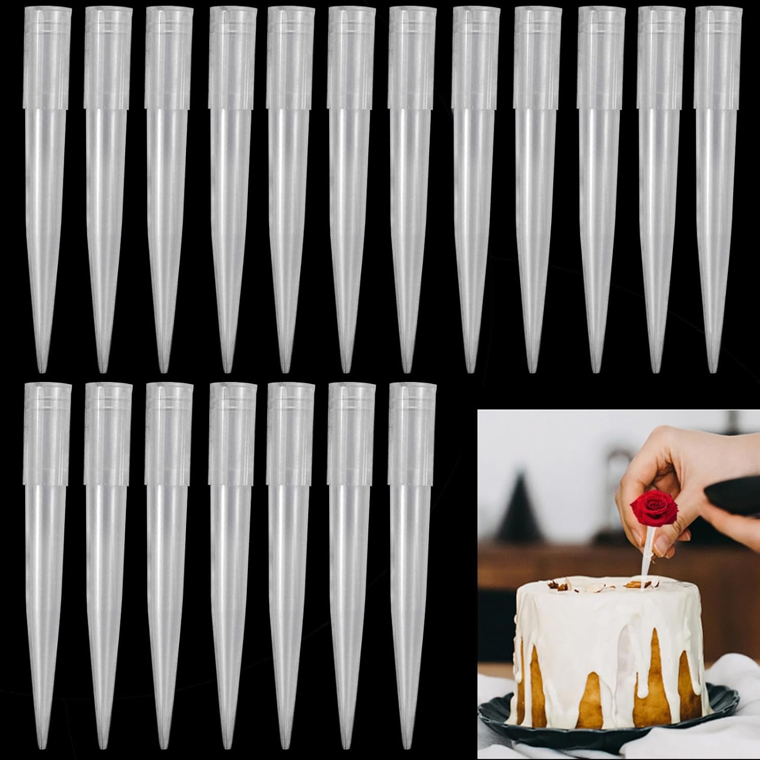 LAKSOL 50 Pièces Fleur Tube, Tubes à Fleurs Plastique Transparent ...