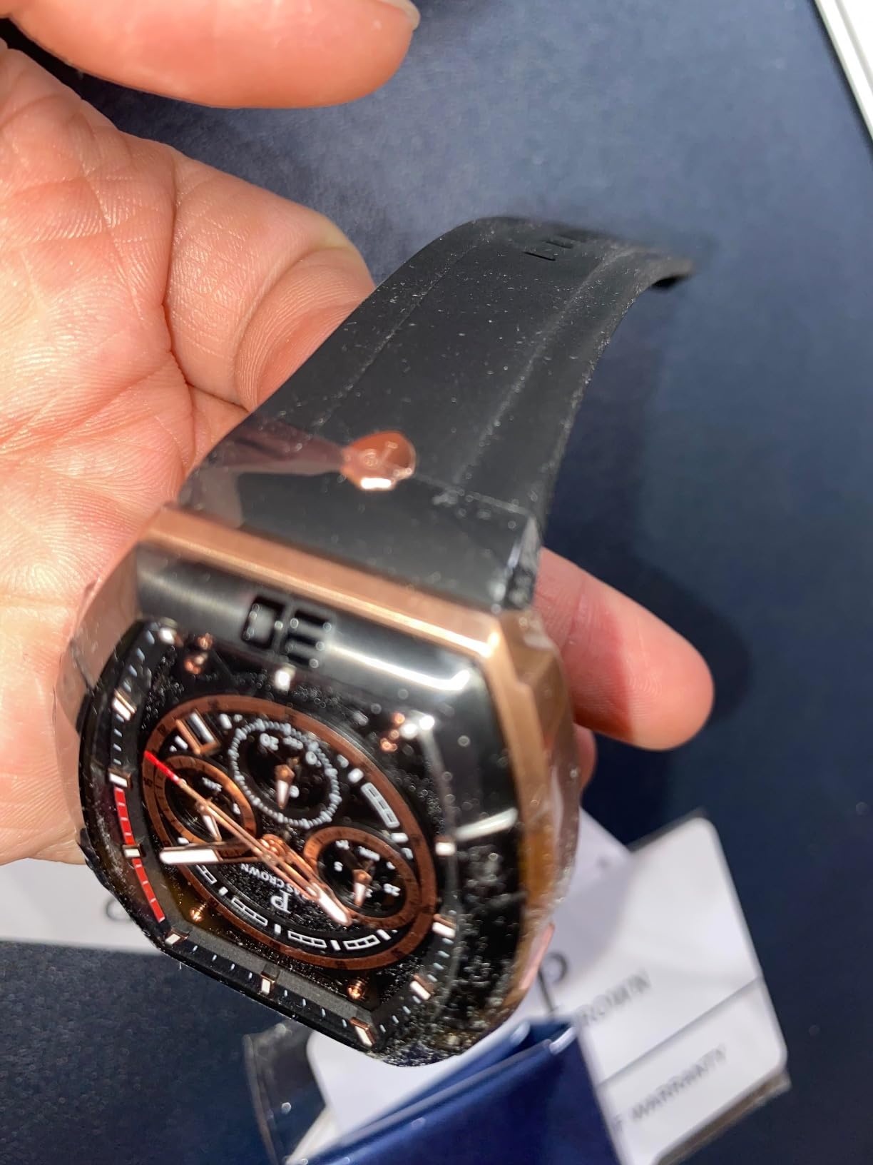 Amazon.com: Paras Crown Watches for Men Tonneau 5ATM Waterproof Quartz ...