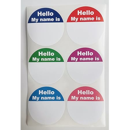 'Hello My Name is' Stickers / Name Label Tags - Red & White - 8cm x 6cm ...