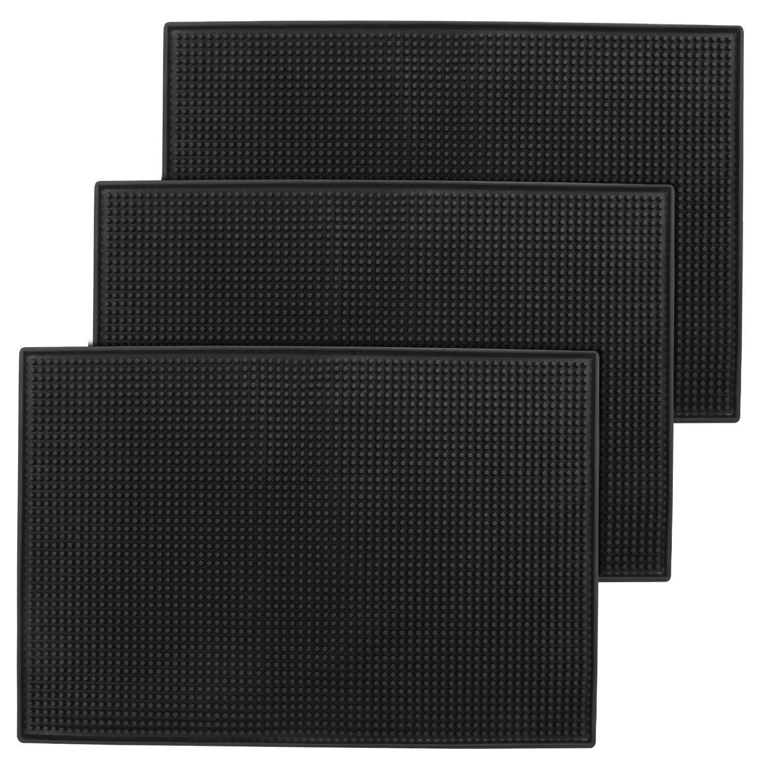 Amazon.com: 3 Pack Rubber Bar Mats, 18" x 12" Black Bar Service Mat ...