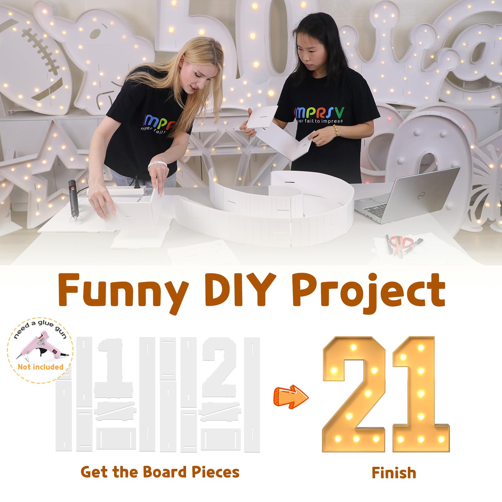 Snapklik.com : Imprsv 3FT Light Up Numbers, Marquee Numbers 21st ...