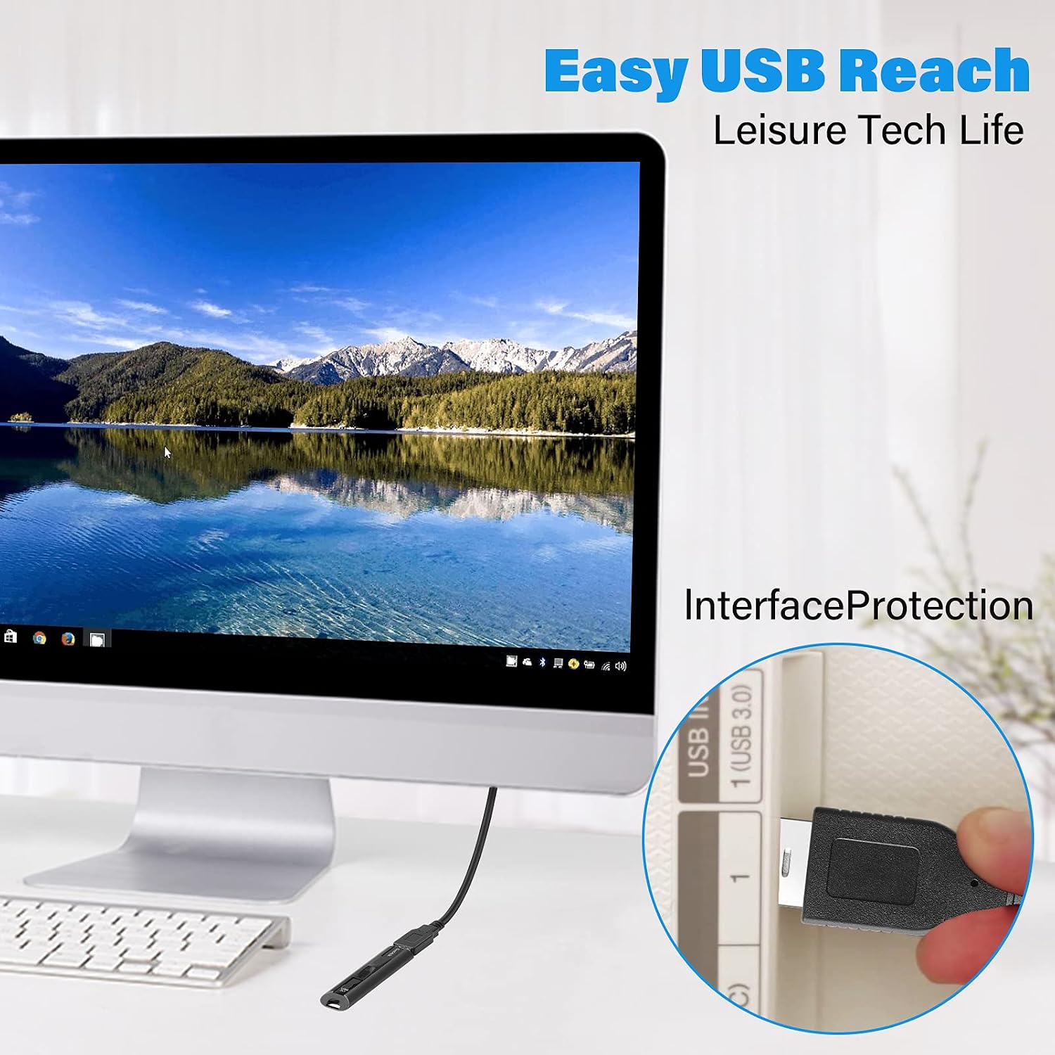 Pasow 2 Pack USB 3.0 Extension Cable SuperSpeed Type A Male to Female ...