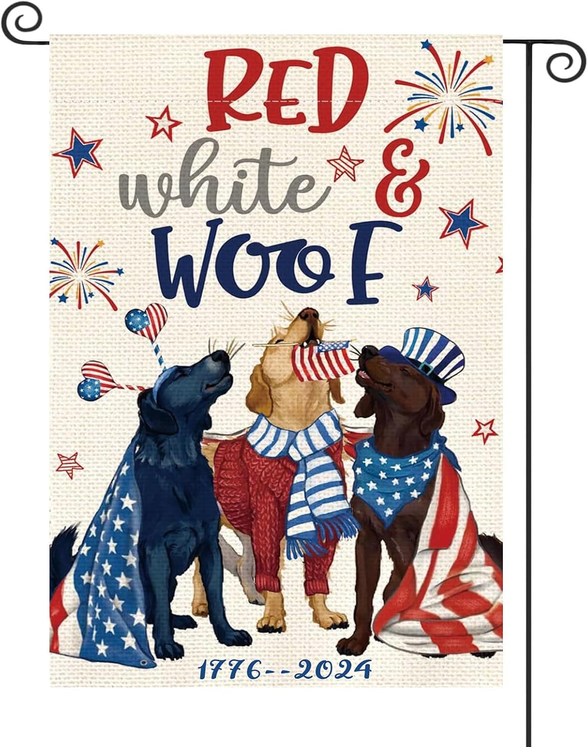Amazon.com: 4th of July Memorial Day Golden Retriever Garden Flag ...