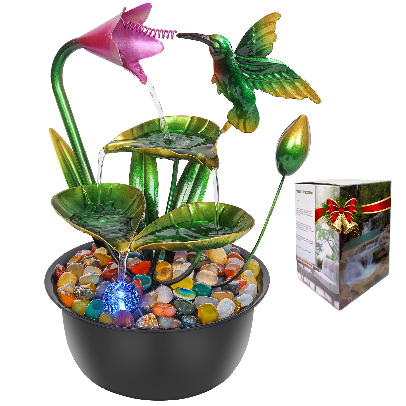 Amazon.com: Lohpbat Tabletop Water Fountain, Relaxation Fountain with ...