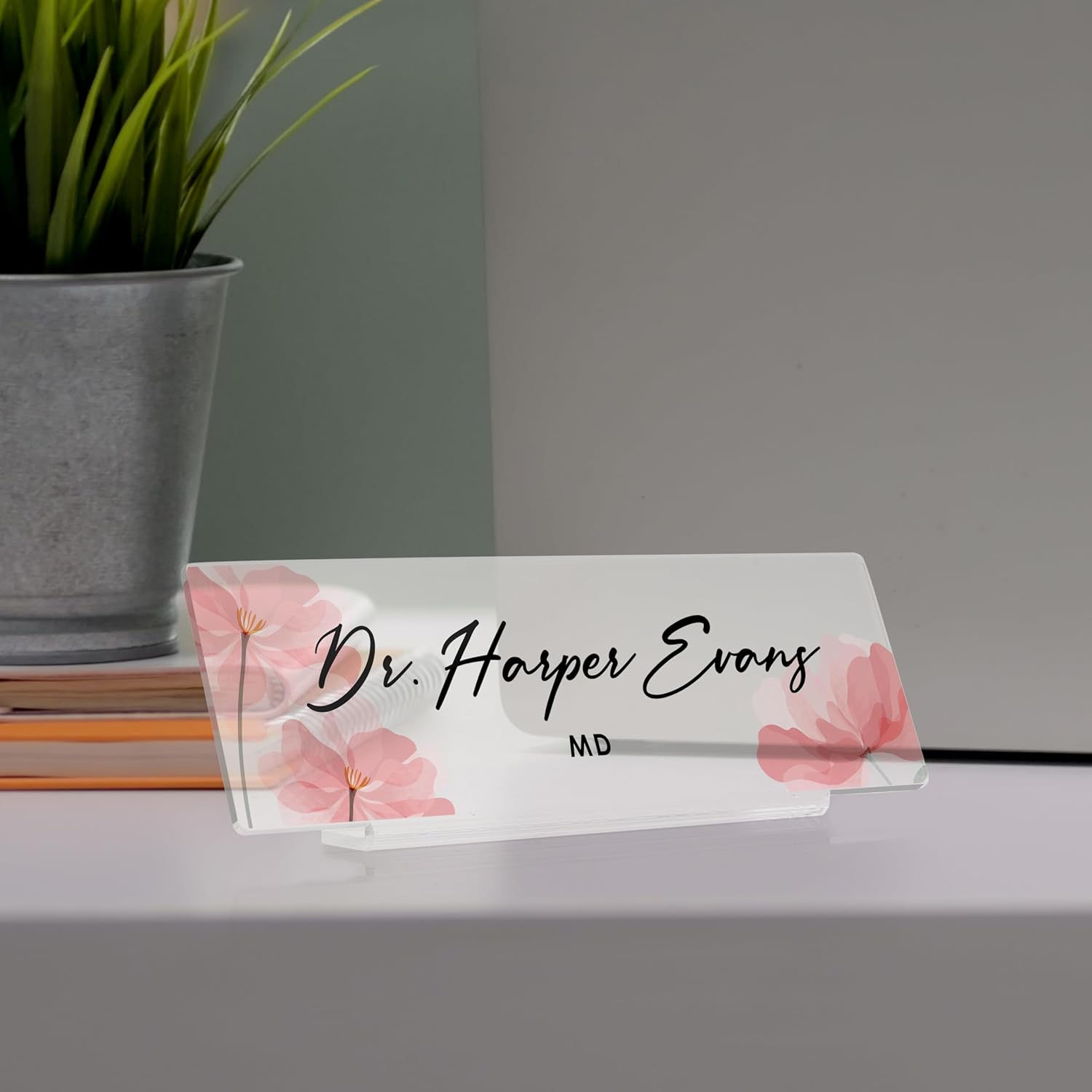 Amazon.com: Desk Name Plate Personalized, Custom Acrylic Office Name ...