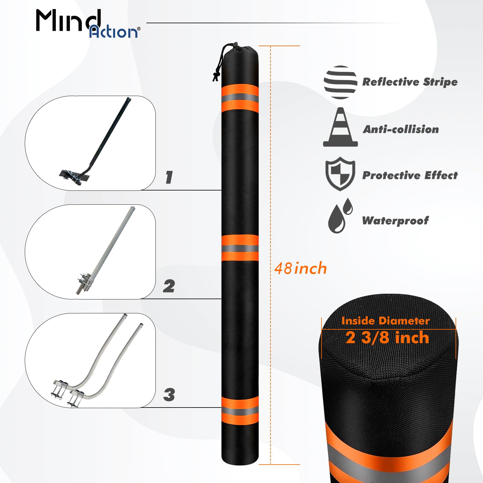 Snapklik.com : Boat Trailer Guide Pole Covers, 1 Pair Heavy Duty 600d ...