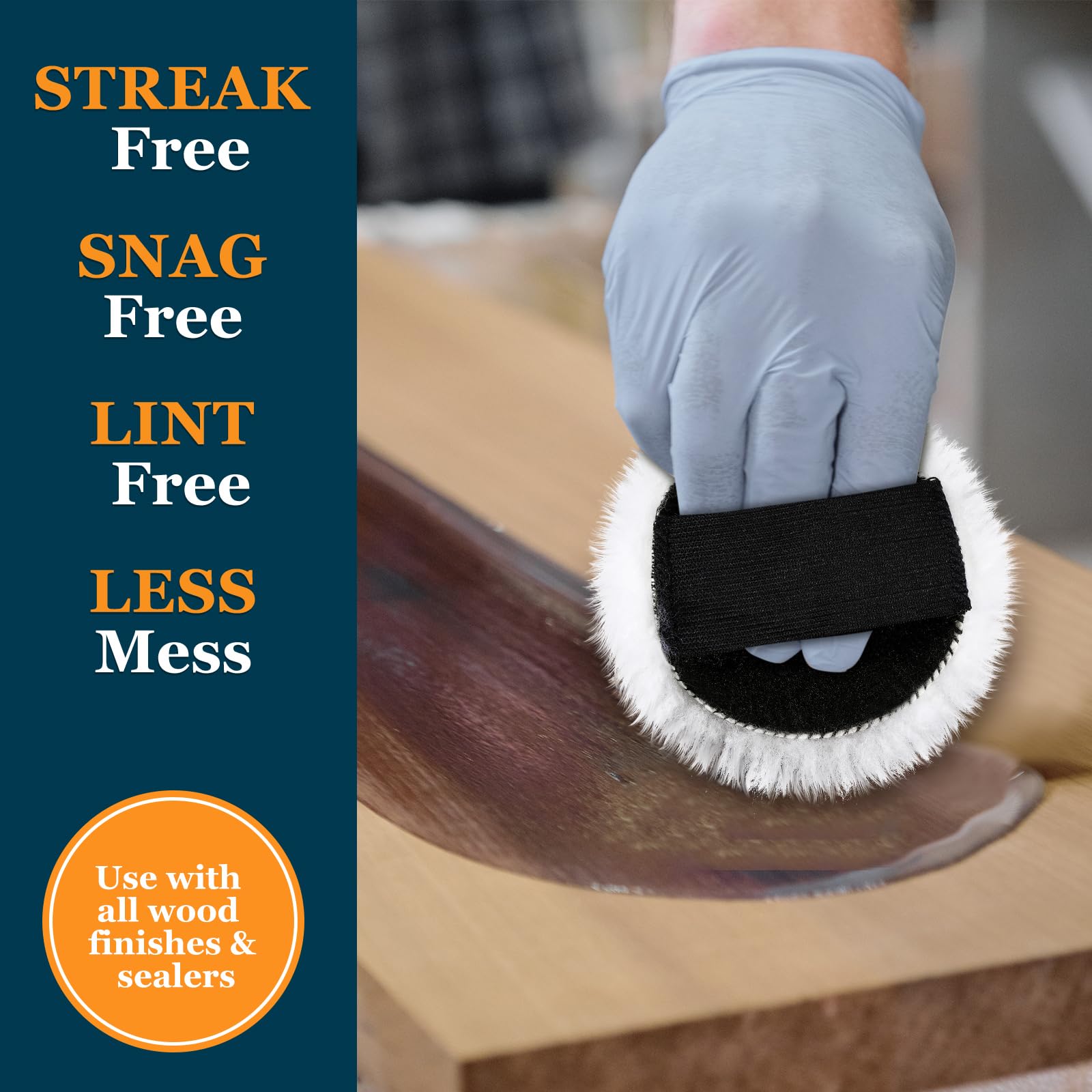 Snapklik.com : 4 Pcs Lambswool Stain Pad 4 Inch Wood Stain Applicator ...