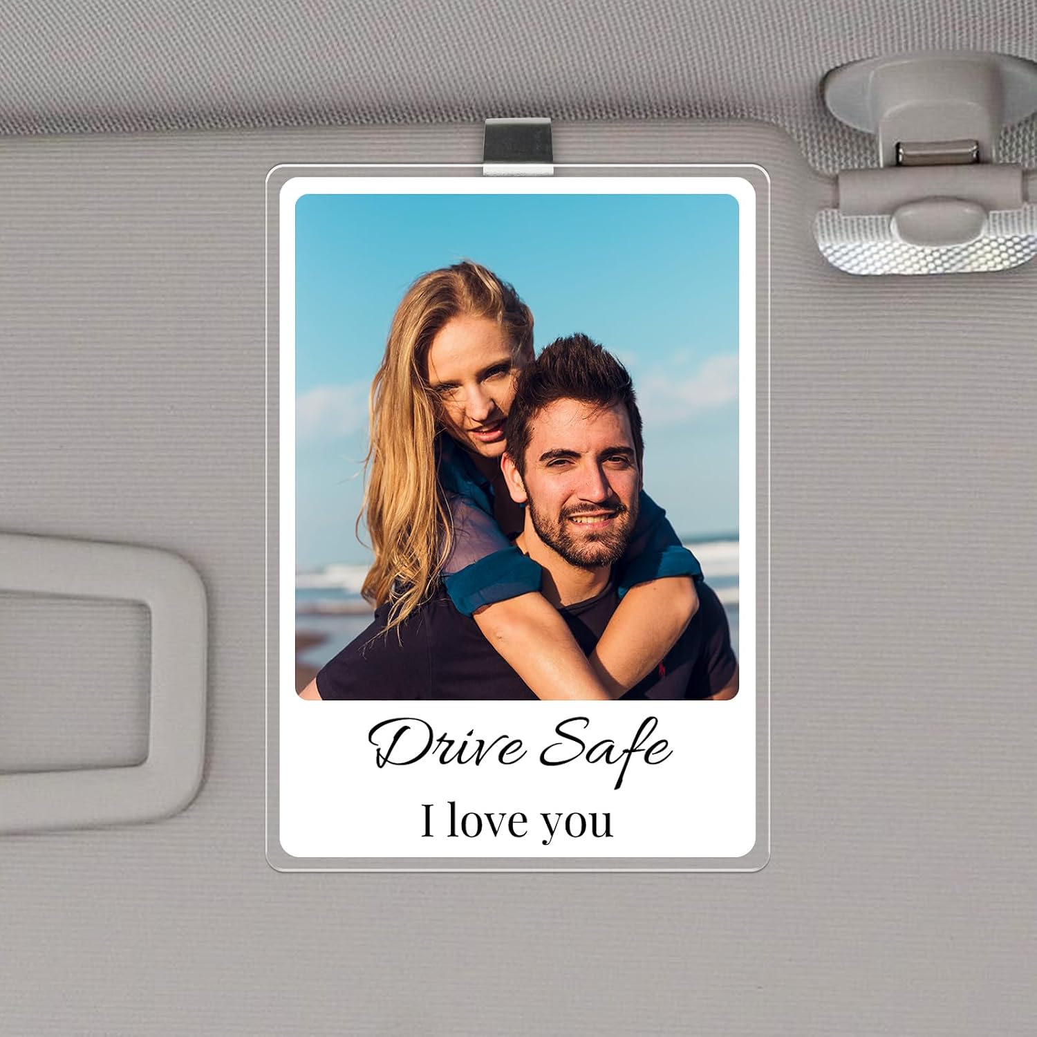 TEQUAN Personalized Car Visor Photo Clip – Custom Acrylic Picture ...