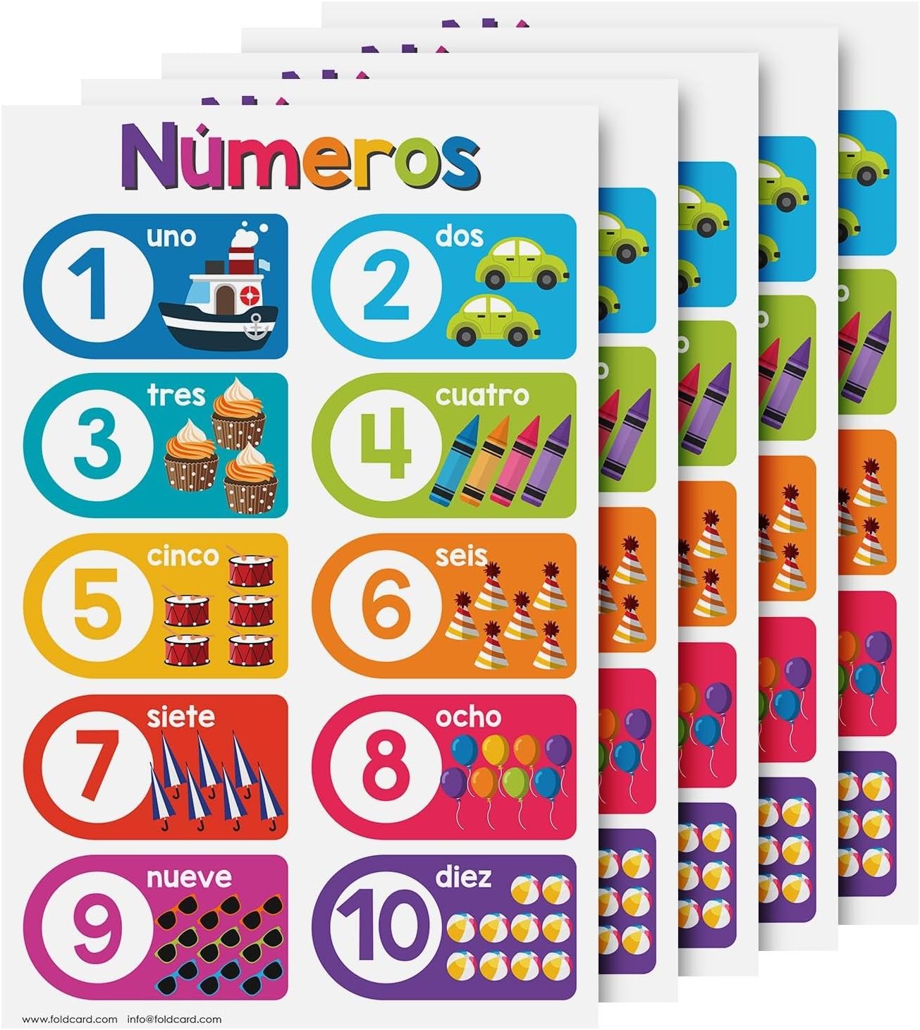 Amazon.com: Números 1-10 Spanish Chart for Preschool to Gradeschool ...