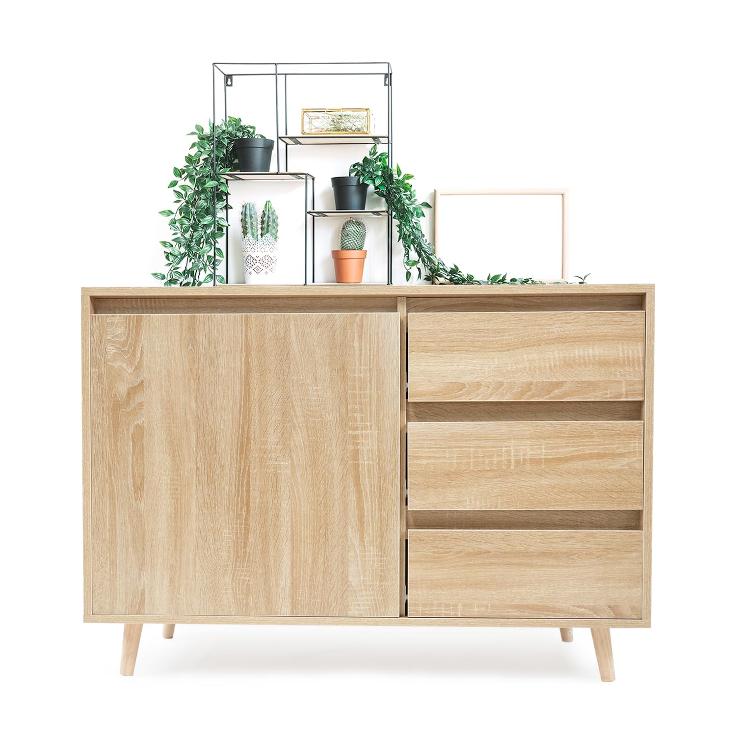 Amazon.com - Nook & Trove | Buffet Sideboard Cabinet | Wood Modern | 1 Door 3 Drawers 39" Large ...