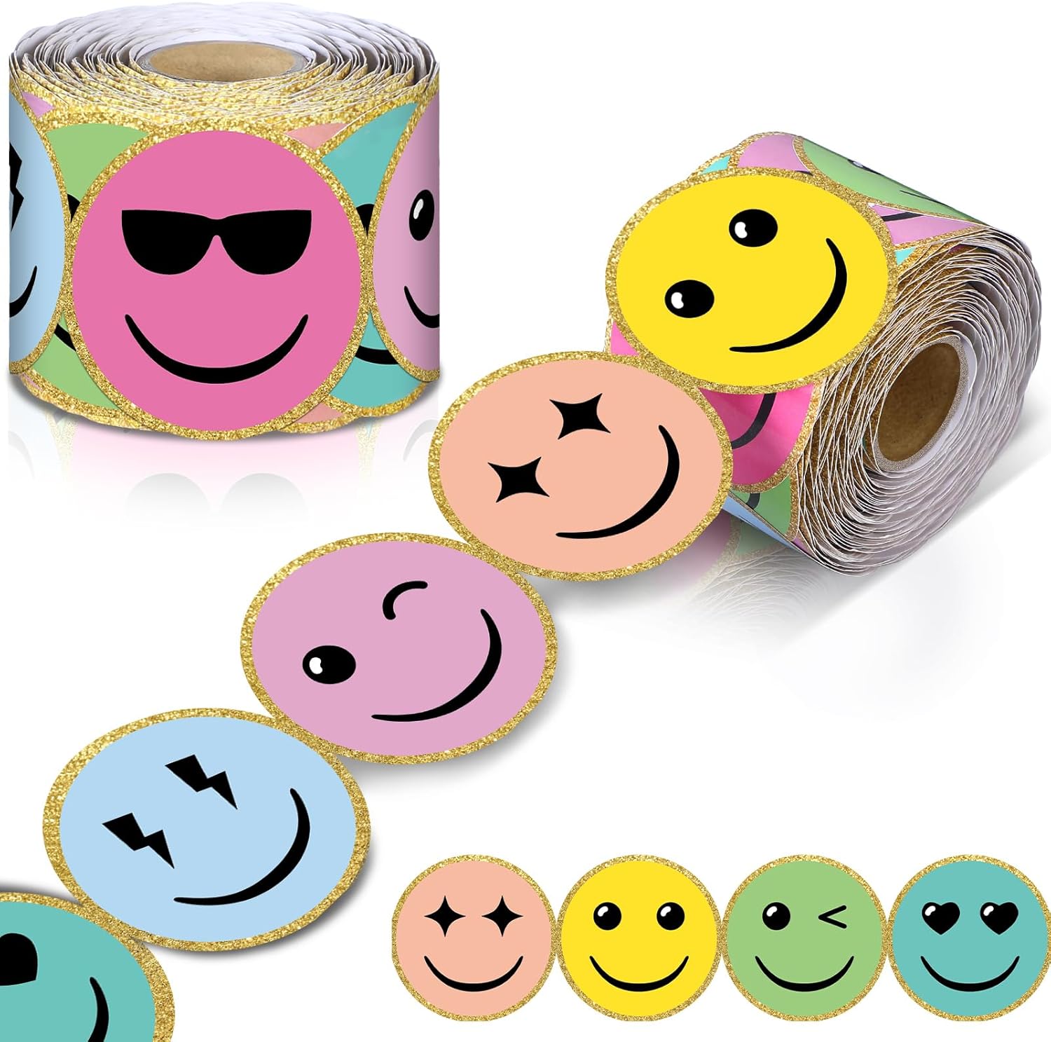 Zonon 65 Feet Happy Face Bulletin Board Border Colorful Smile Bulletin ...