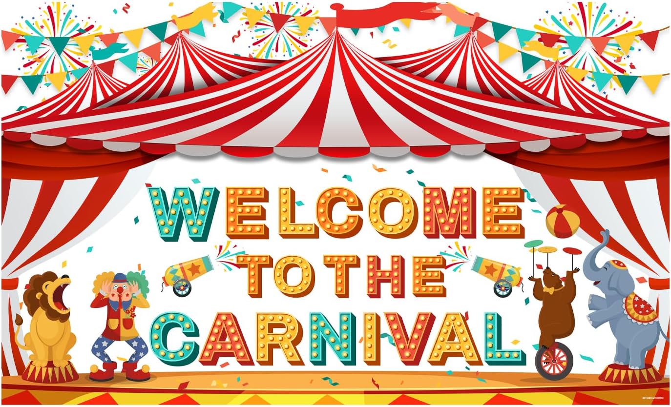 Amazon.com : Ladvis Welcome to The Carnival Backdrop Circus Background ...