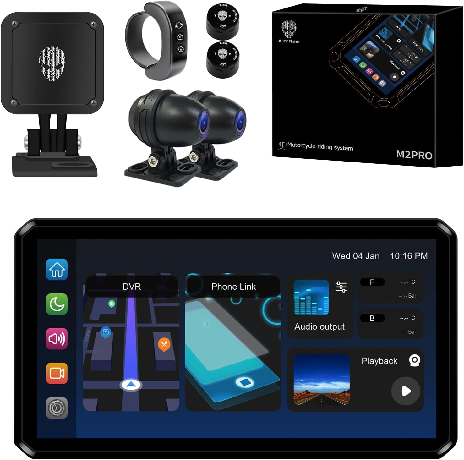 Amazon.com: AlienRider M12S Motorcycle 77G Millimeter Wave Radar Blind ...