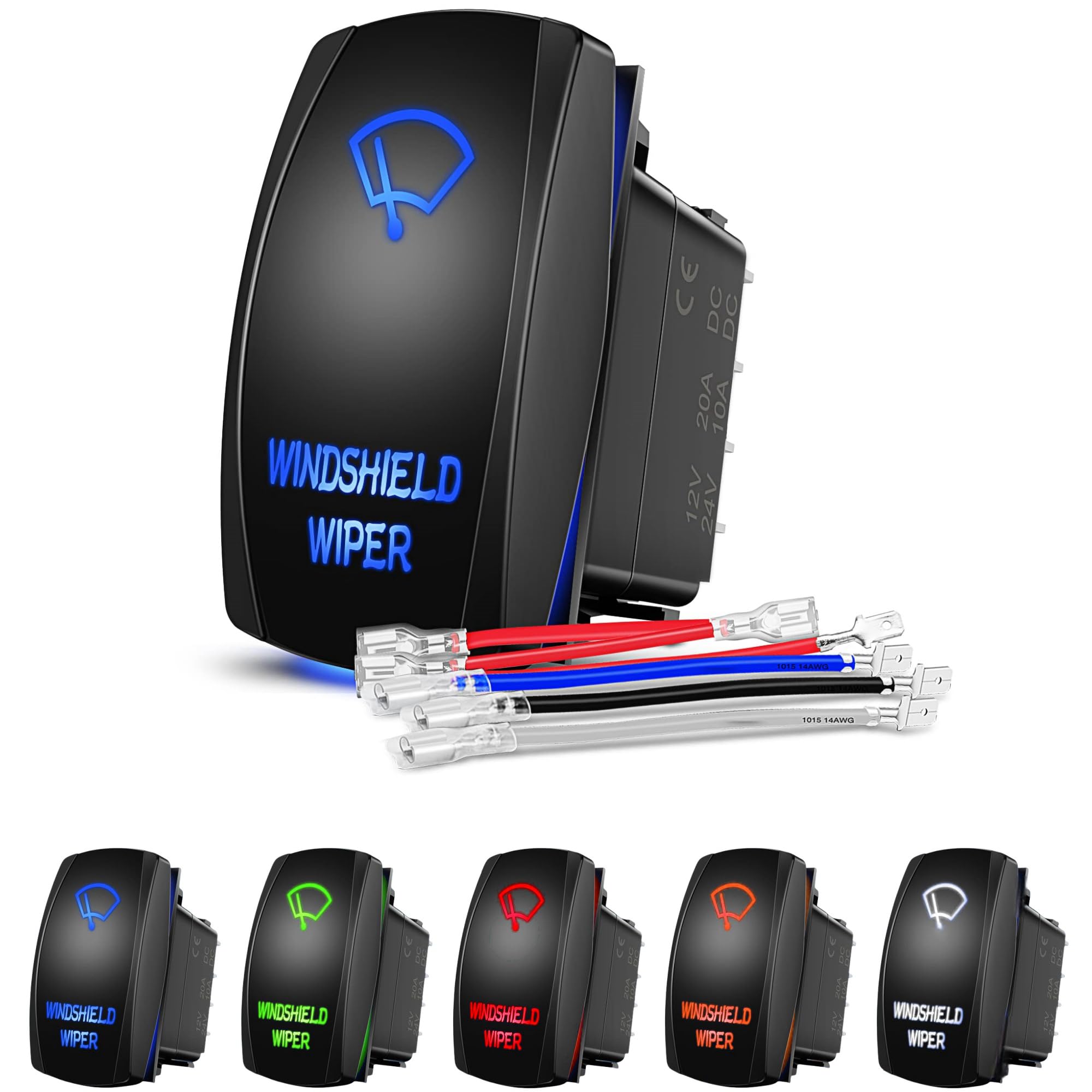 Amazon.com: Laser Windshield Wiper Rocker Switch 12V-24V DC 8 Pin DPDT ...