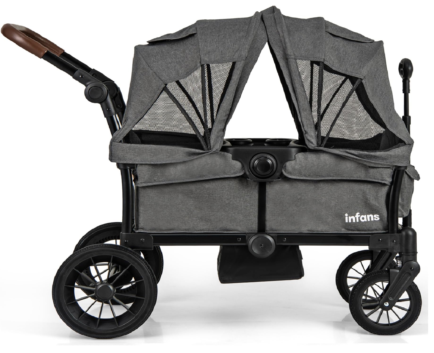 Amazon.com : INFANS Wagon Stroller for 2 Kids, Collapsible Adjustable ...