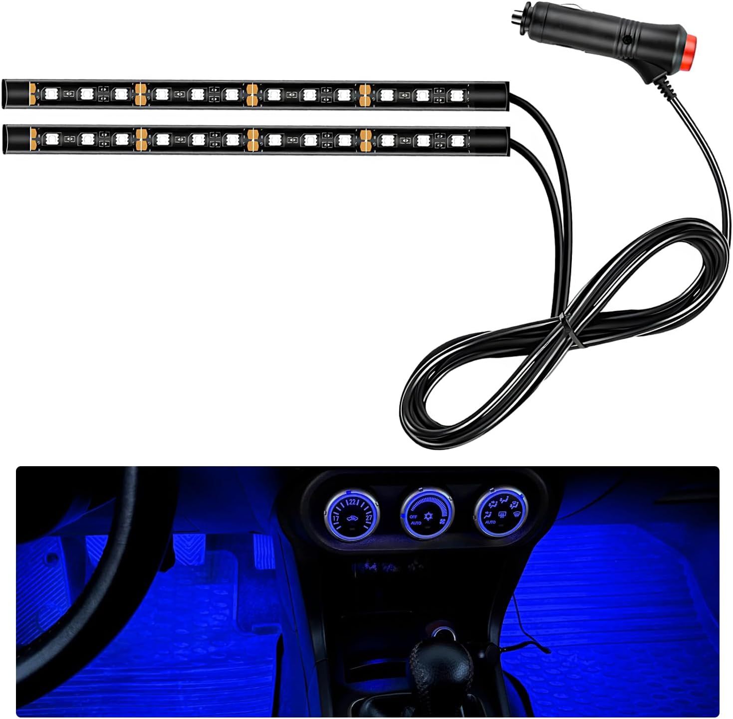 Amazon.com: Gdnecad Car LED Strip Light, 12V 24 LEDs Neon Ambient ...