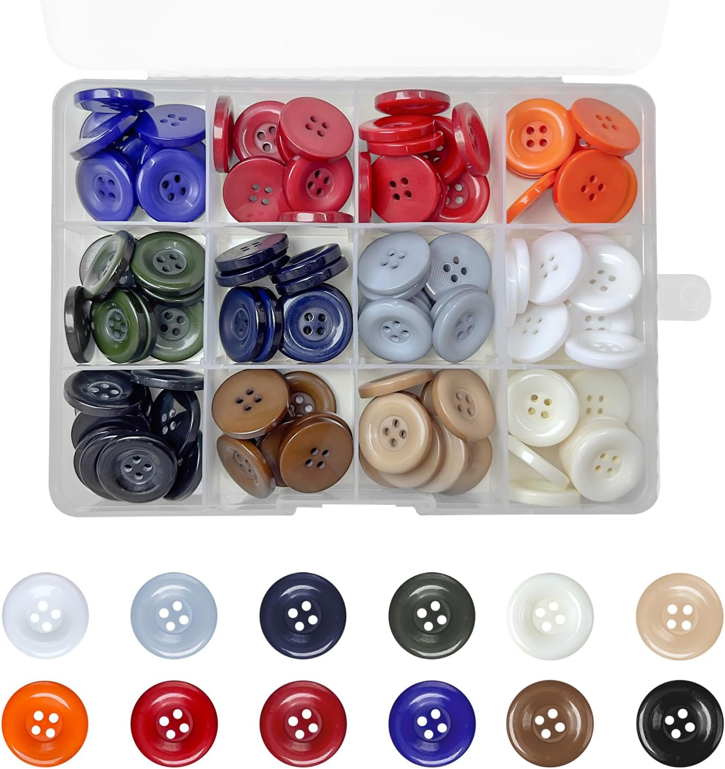 160 Pcs Baby Buttons, Round Fish Eye Buttons, 8 Colors Resin Button ...