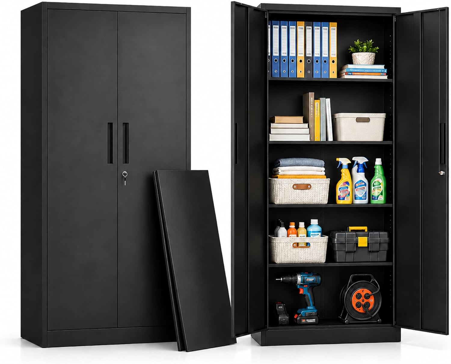 Amazon.com: SAWJEC Metal Storage Cabinet with Lock, 72" Tall Garage ...