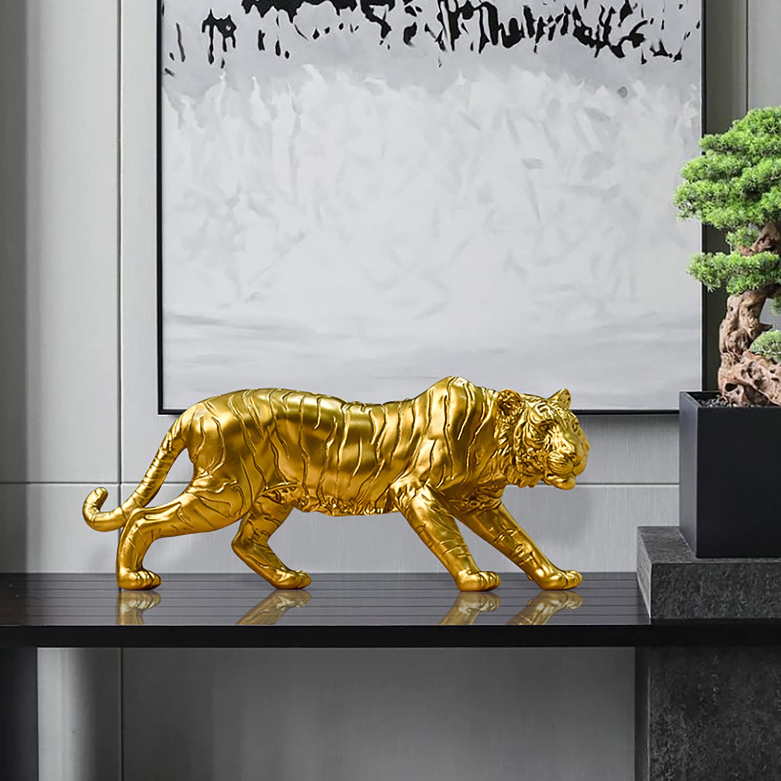 Living Room Statues Tiger Large Sitting Outdoor Garden Bronze