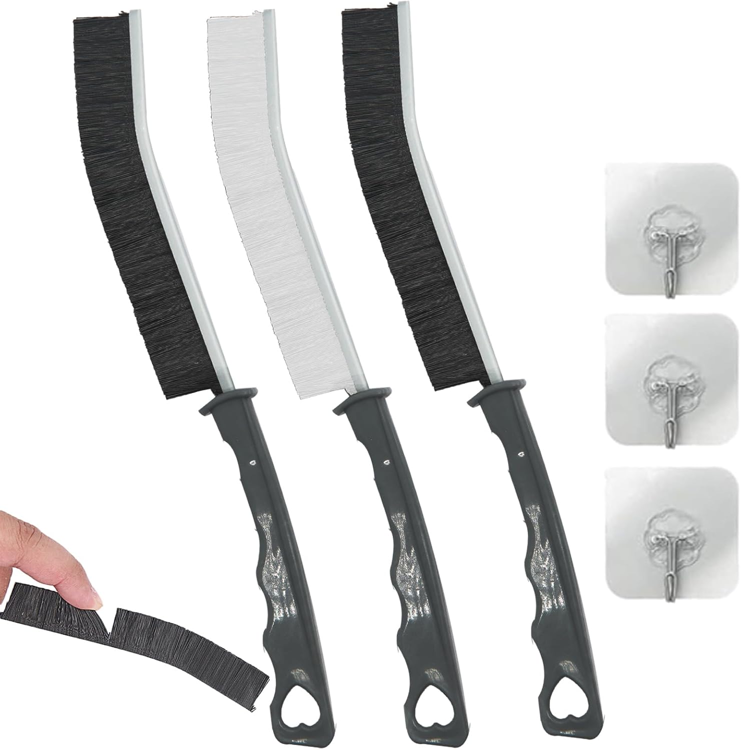 Amazon.com: SYSAMA 3 Pcs Crevice Gap Cleaning Brush, Bathroom Window ...