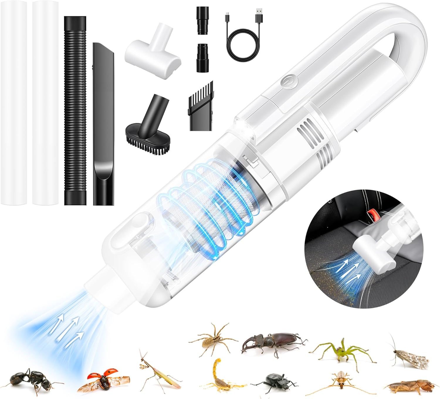 Amazon.com: 2024 Upgraded Bug Catcher & Handheld Vacuum Cordless with ...
