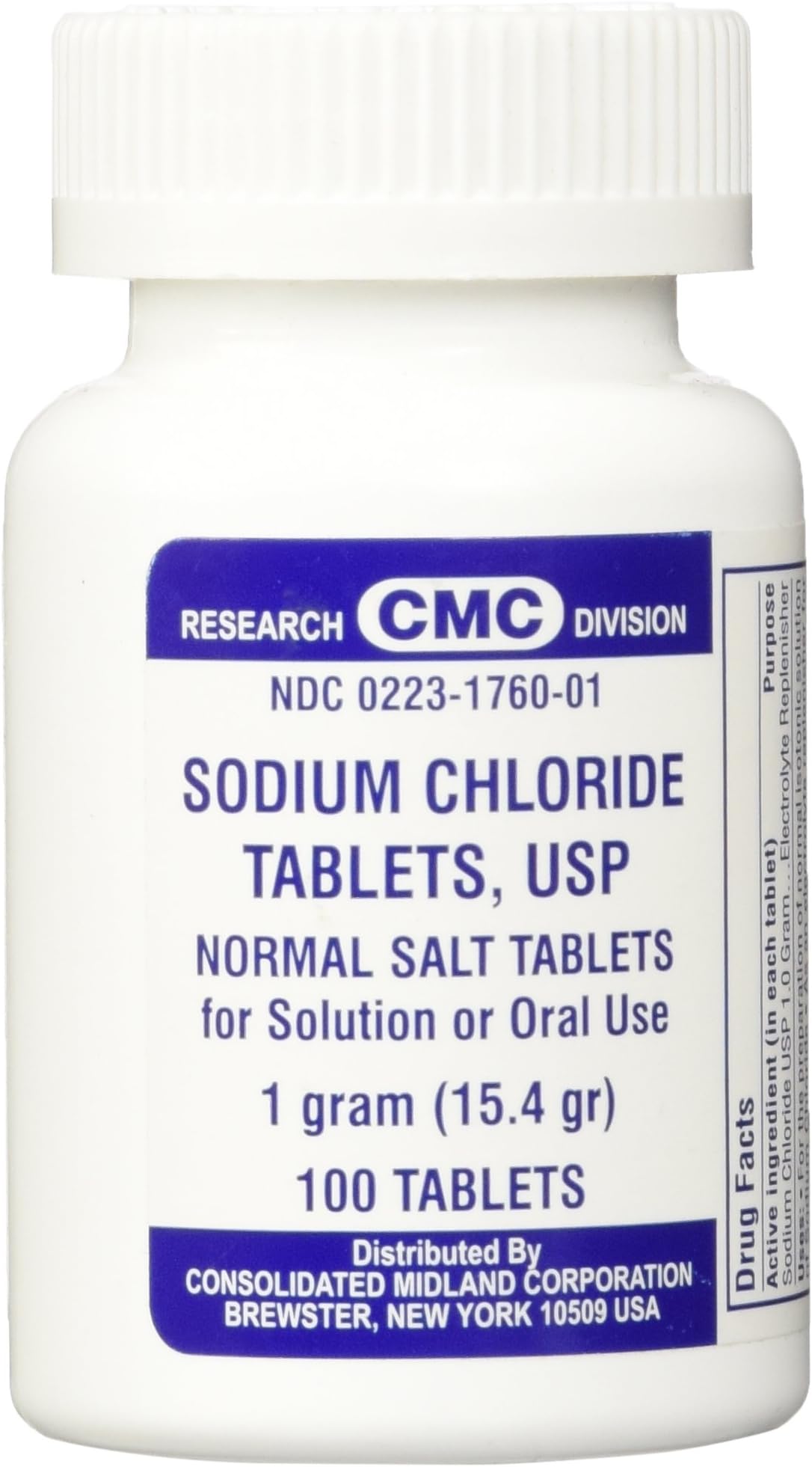 Amazon.com: CONSOLIDATED MIDLAND CORP. Sodium Chloride Tablets 1 Gm ...