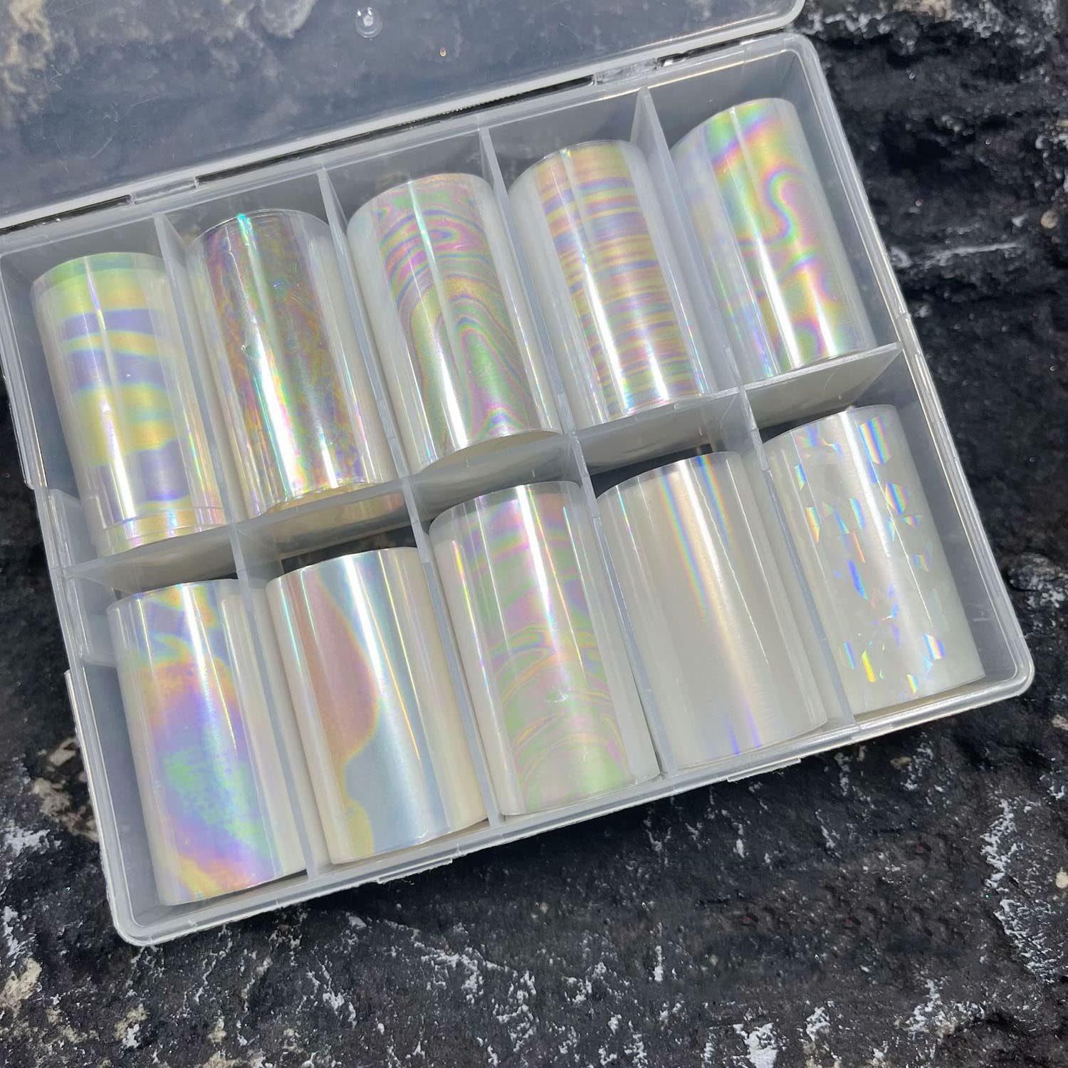 Amazon.com: SILPECWEE 10 Rolls Neon Nail Foil for Long Acrylic Nails ...