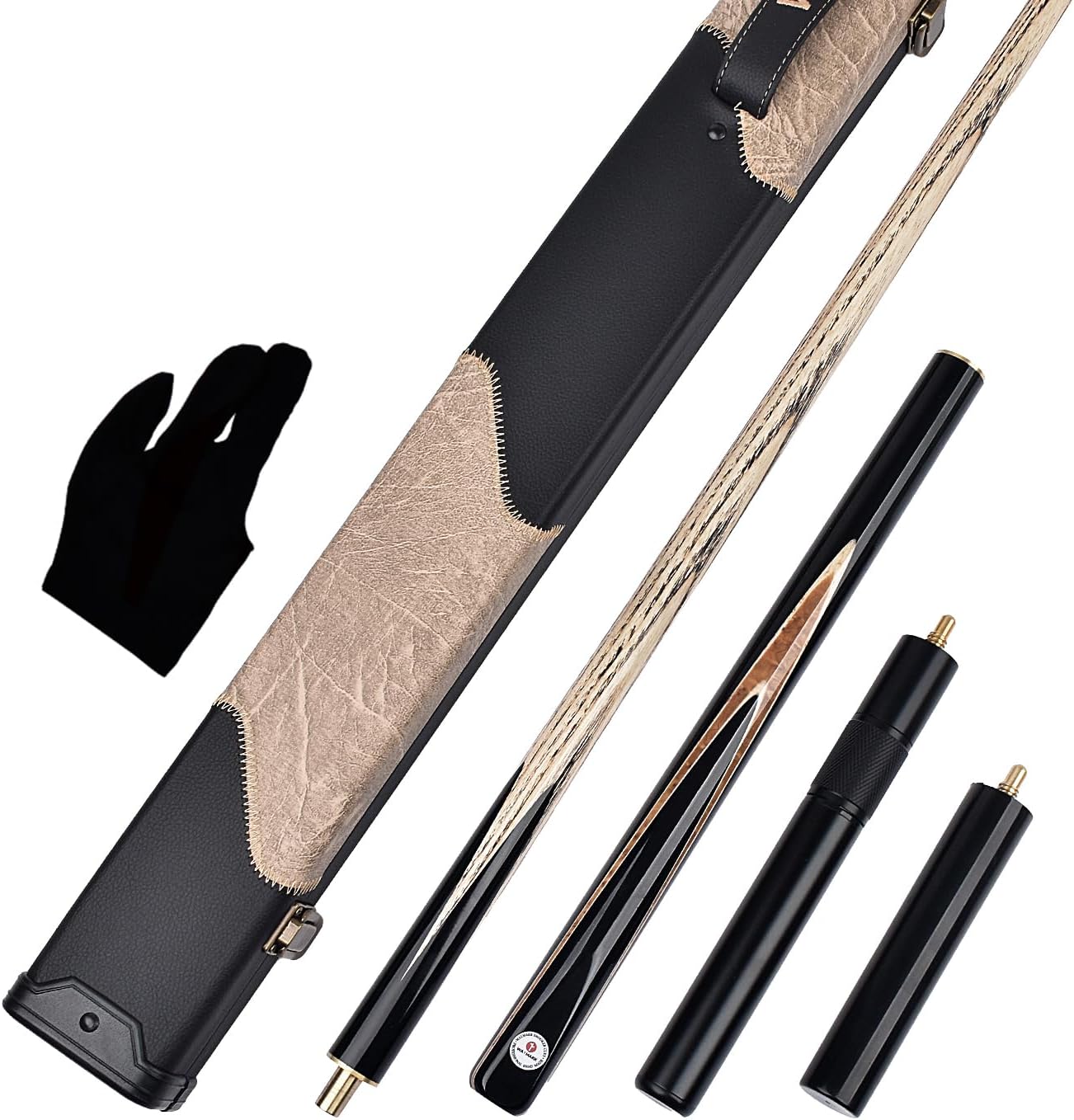 WAYMARK Snooker Cue Set Burl Ebony Pool Cue Set Handmade 57 inches 19 ...