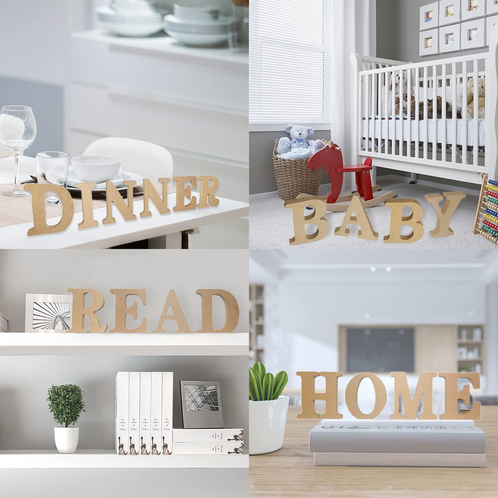 Snapklik.com : AOCEAN 6 Inch Designable Wood Letters Unfinished Wood ...