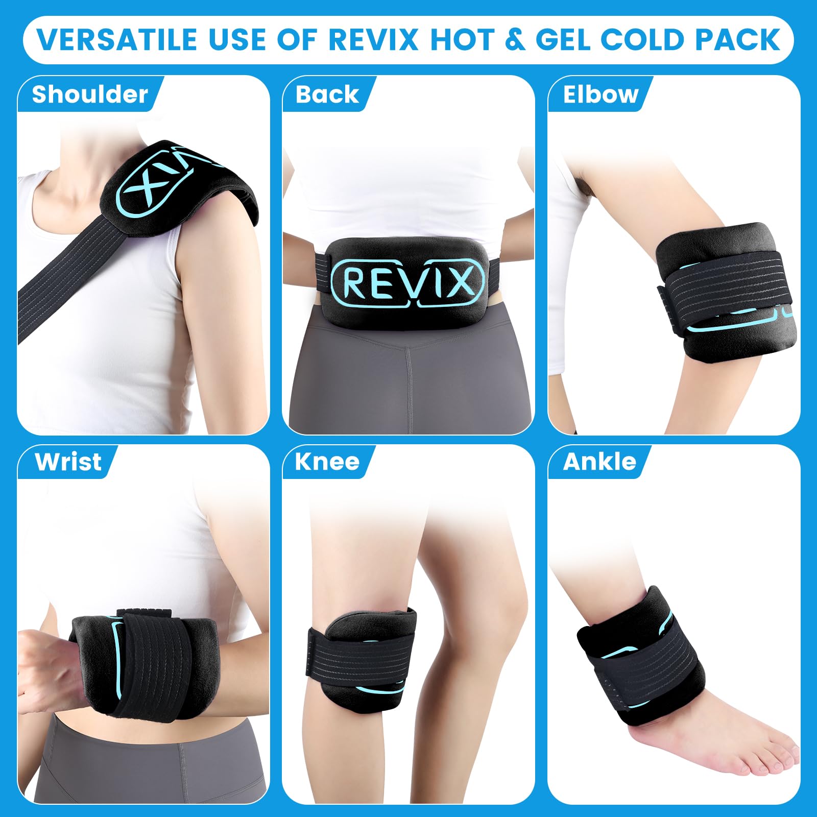 Snapklik.com : REVIX Gel Ice Packs For Injuries Reusable, 2 Pack Hot ...