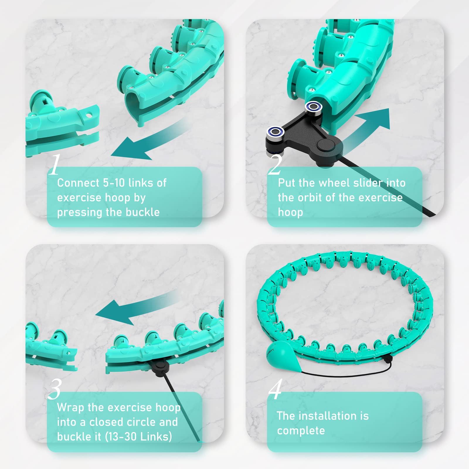 JKSHMYT Weighted Hula Circle Hoops for Adults Weight Loss, Infinity Fit ...