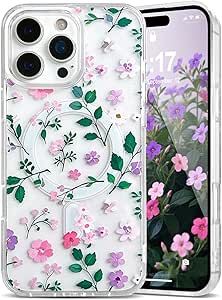 Amazon.com: EYZUTAK Magnetic for iPhone 15 Pro Max Case Flower Case Compatible with MagSafe ...