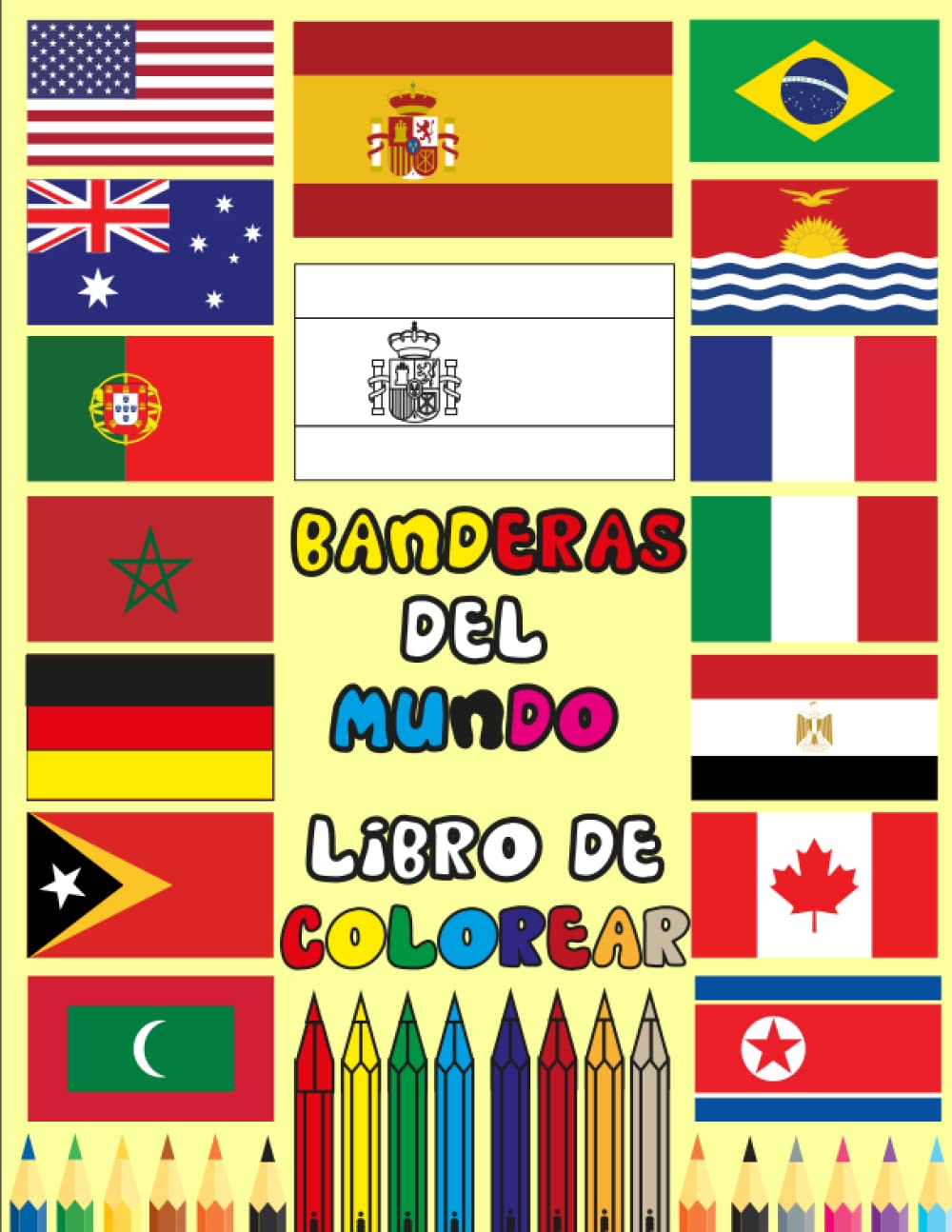 Buy Banderas del mundo: Libro de colorear para niños después de la ...