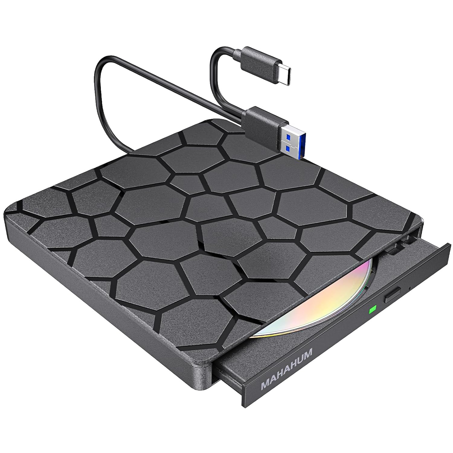 MAHAHUM External CD/DVD Drive for Laptop & PC USB 3.0 & USBC DVD Burner ...