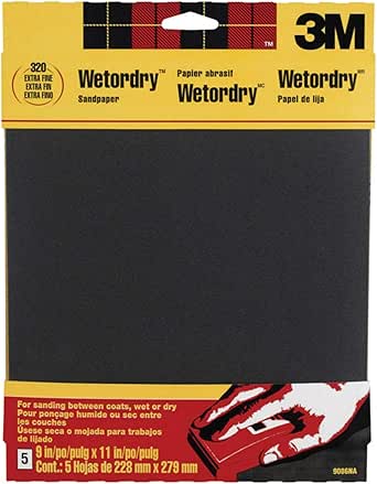 3M Sandpaper Extra FIN 9X11IN 5PK : Amazon.co.uk: DIY & Tools