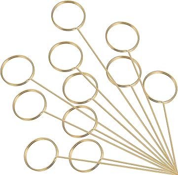 Amazon.com: Yuomeaz 20 Pcs Gold Card Holder Picks, 12 in Round Place ...