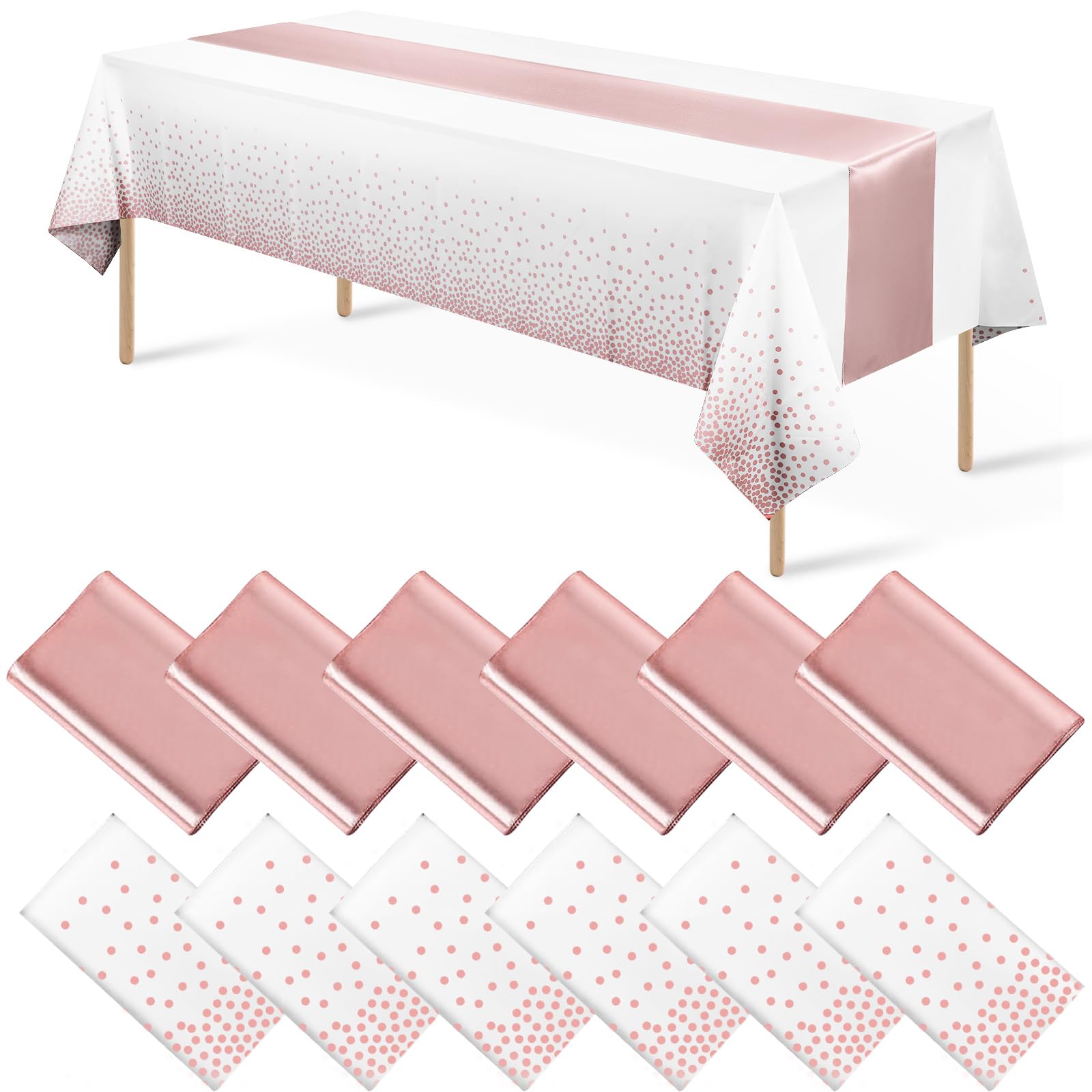 Amazon.com: 12 Pack Disposable Plastic Tablecloths and Satin Table ...