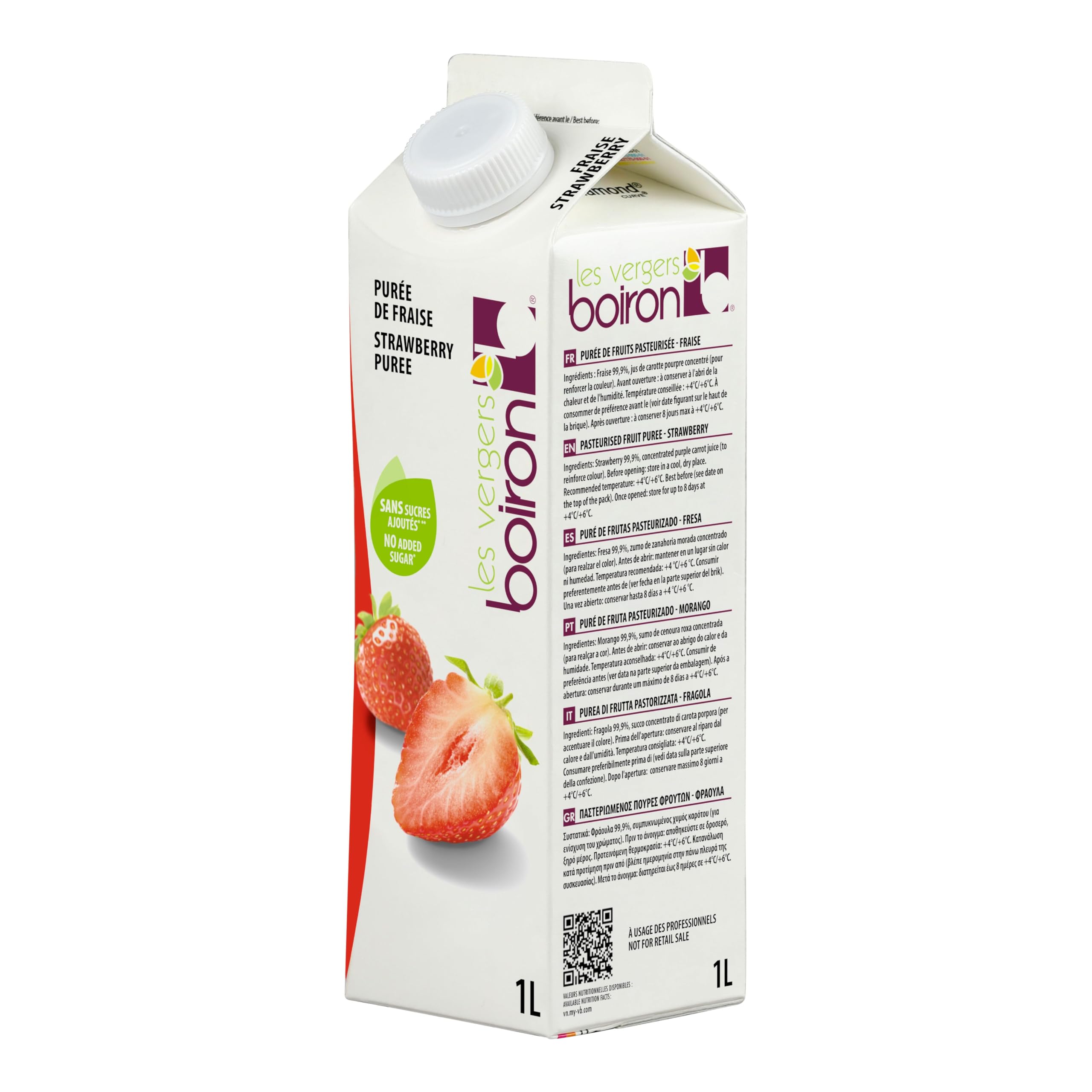 Boiron | Strawberry Fruit Puree | No Added Sugar, Flavourings ...