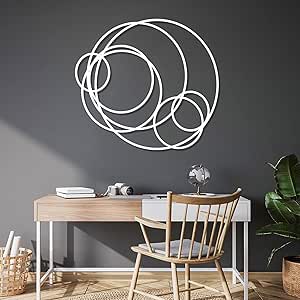 Amazon.com: Metal Circles Wall Art, Geometric Circles Metal Wall Art ...